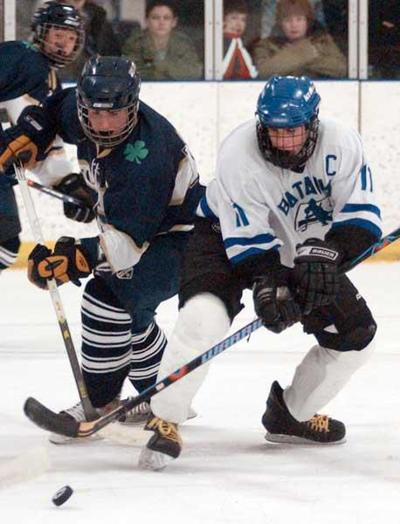 Batavia defeats in-town rival Notre Dame at packed Falleti Ice Arena ...