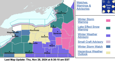 List of weather alerts grows as winter storm watch issued for Genesee ...