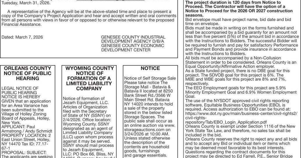 Legal Notices — 03.07.2026 | Legal Notices | thedailynewsonline.com