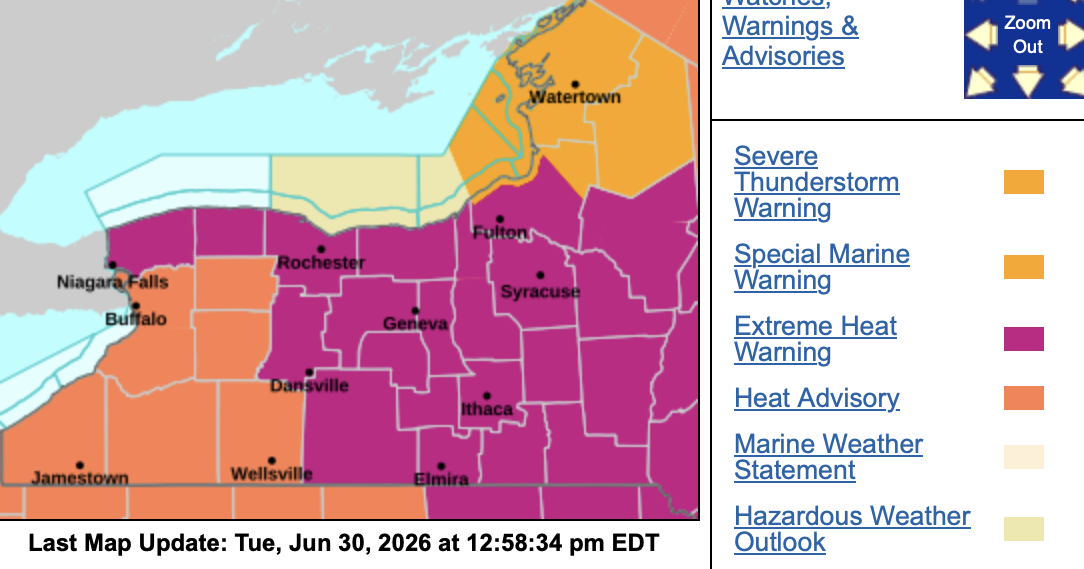 Extreme heat warning issued for Orleans and Livingston counties | News ...