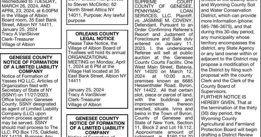 Legal Notices — 02.14.2024 | Legal Notices | thedailynewsonline.com