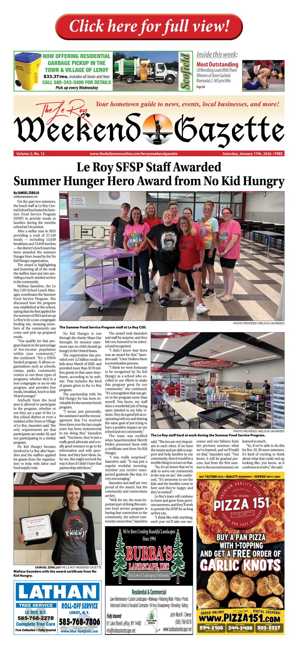 Le Roy Weekend Gazette 1/17/26 | Le Roy Weekend Gazette ...