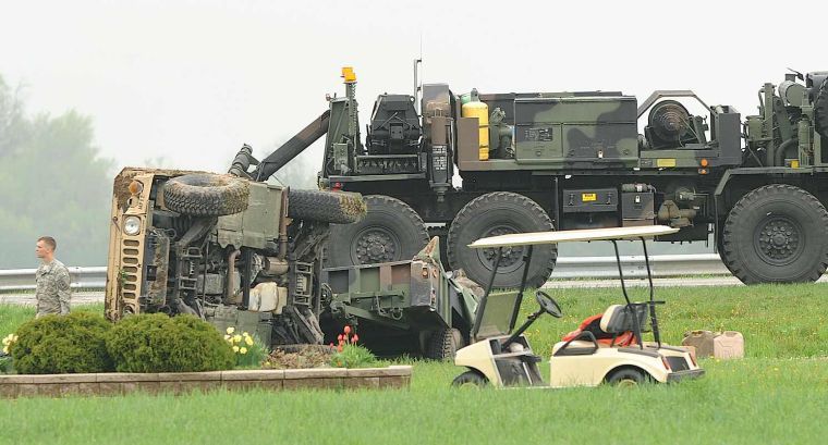 PHOTOS: Military Humvee rollover on Thruway | News | thedailynewsonline.com