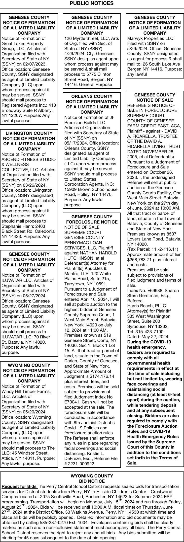 Legal Notices — 06.20.2024 | Legal Notices | thedailynewsonline.com