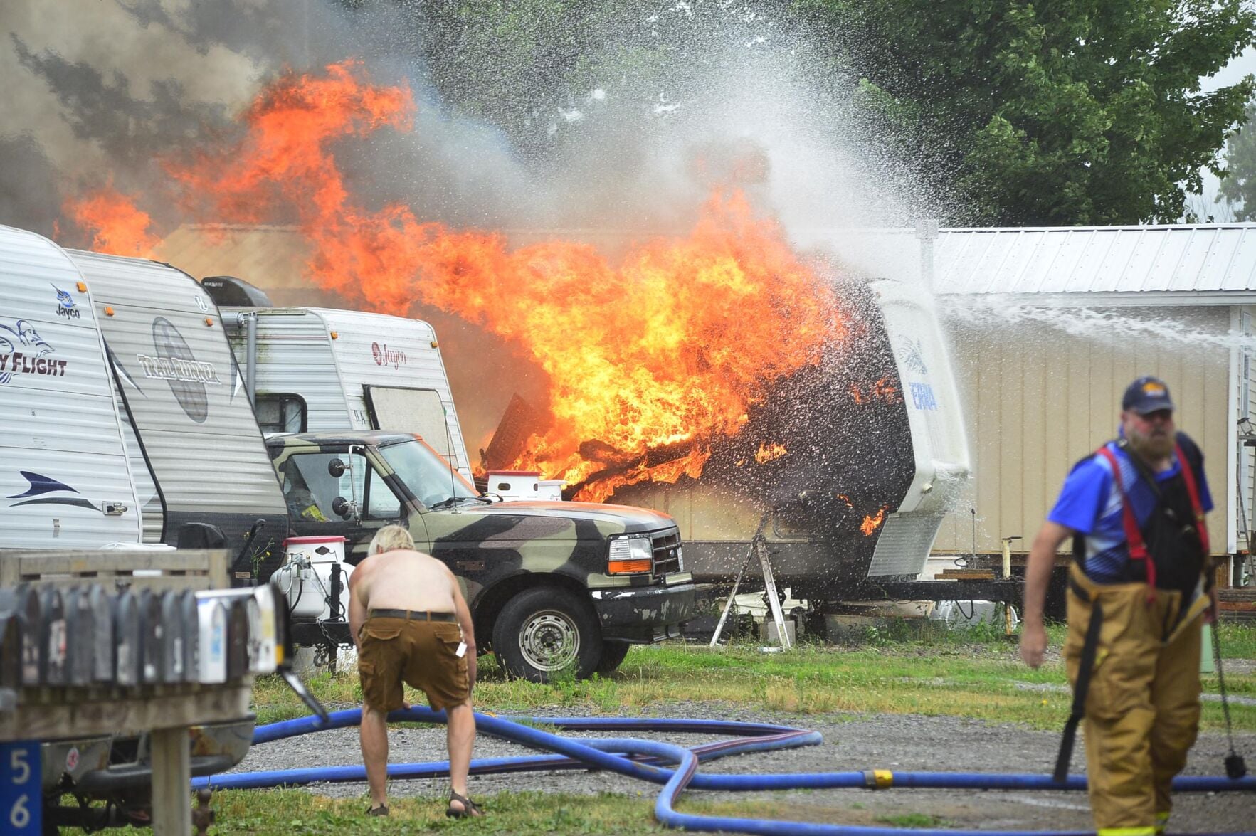 WATCH: Flames destroy trailer at Stafford mobile home park | News ...