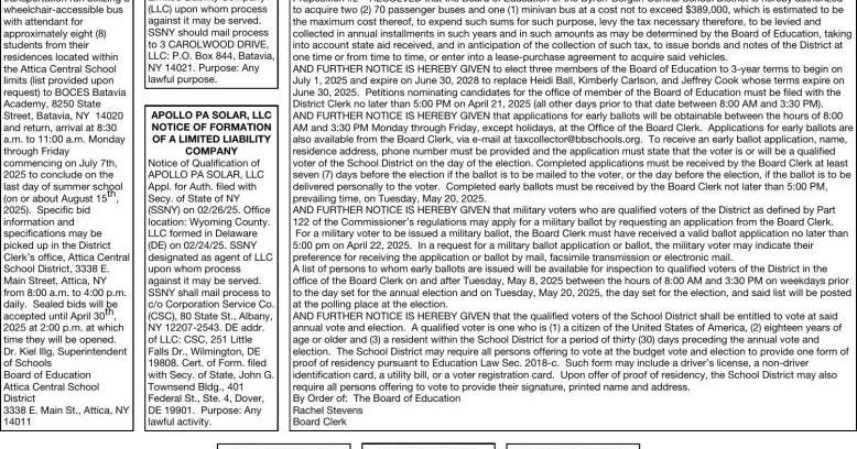Legal Notices — 04.01.2025 | Legal Notices | thedailynewsonline.com