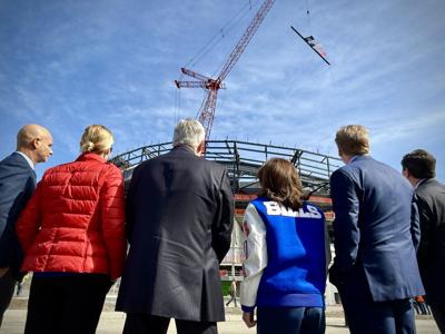 TOPPING OUT: Bills, Hochul, Goodell celebrate final steel beam to be ...