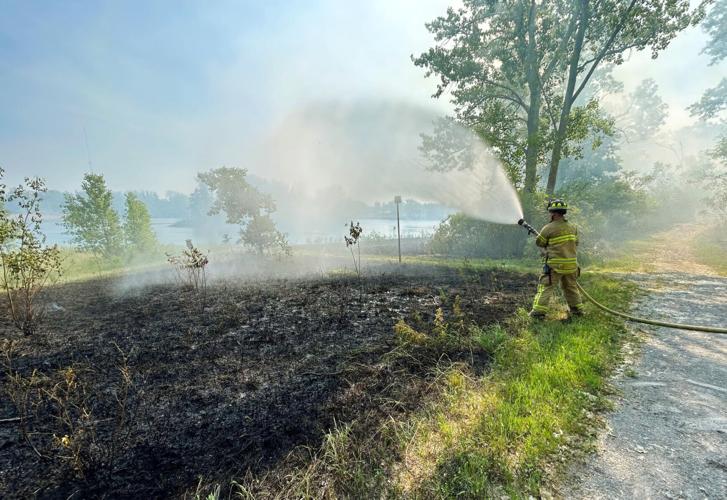 PHOTOS: Firefighters battle grass fire at DeWitt Recreation area | Top ...