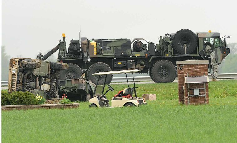 PHOTOS: Military Humvee rollover on Thruway | News | thedailynewsonline.com