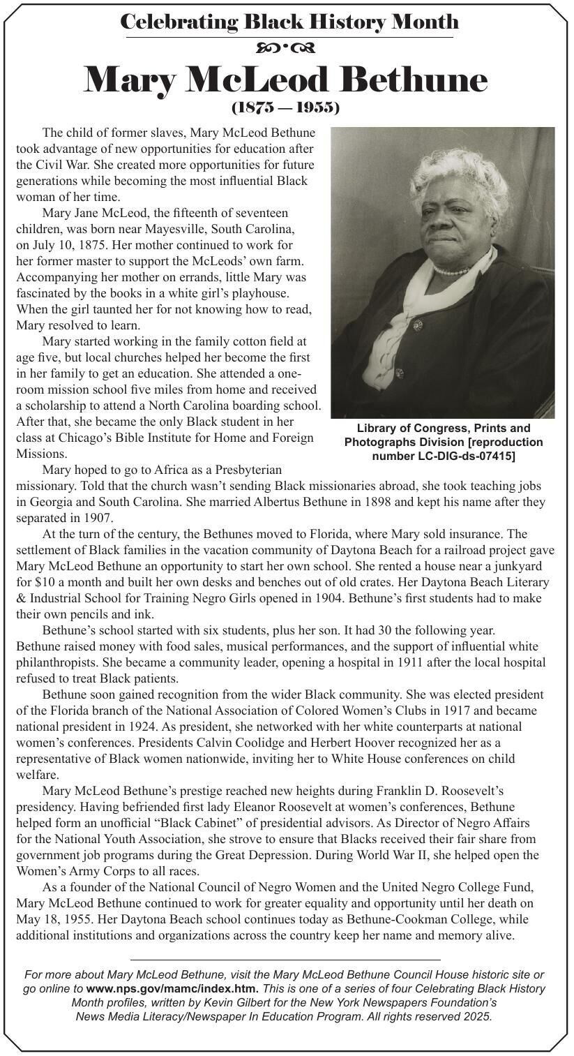 Black History Month Profile: Mary McLeod Bethune | Lifestyles ...