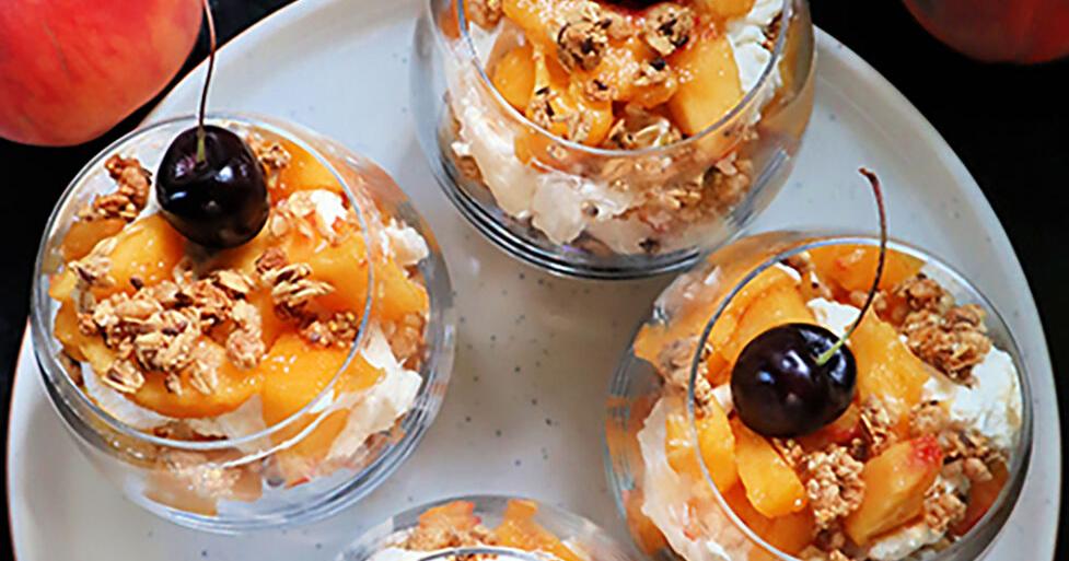 Peach and granola parfait is breakfast and dessert | Lifestyles ...