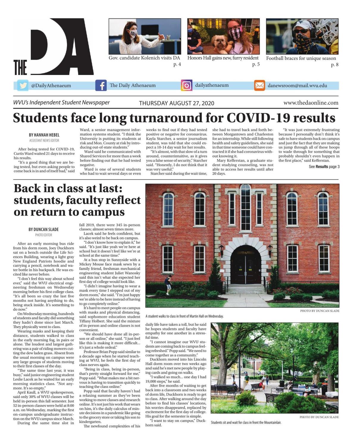 August 27, 2020 | Latest Edition | thedaonline.com