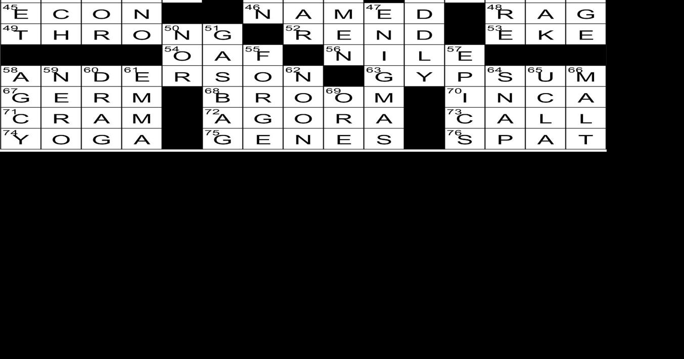 Crossword Answers- February 19 | Puzzle Answers | thedaonline.com