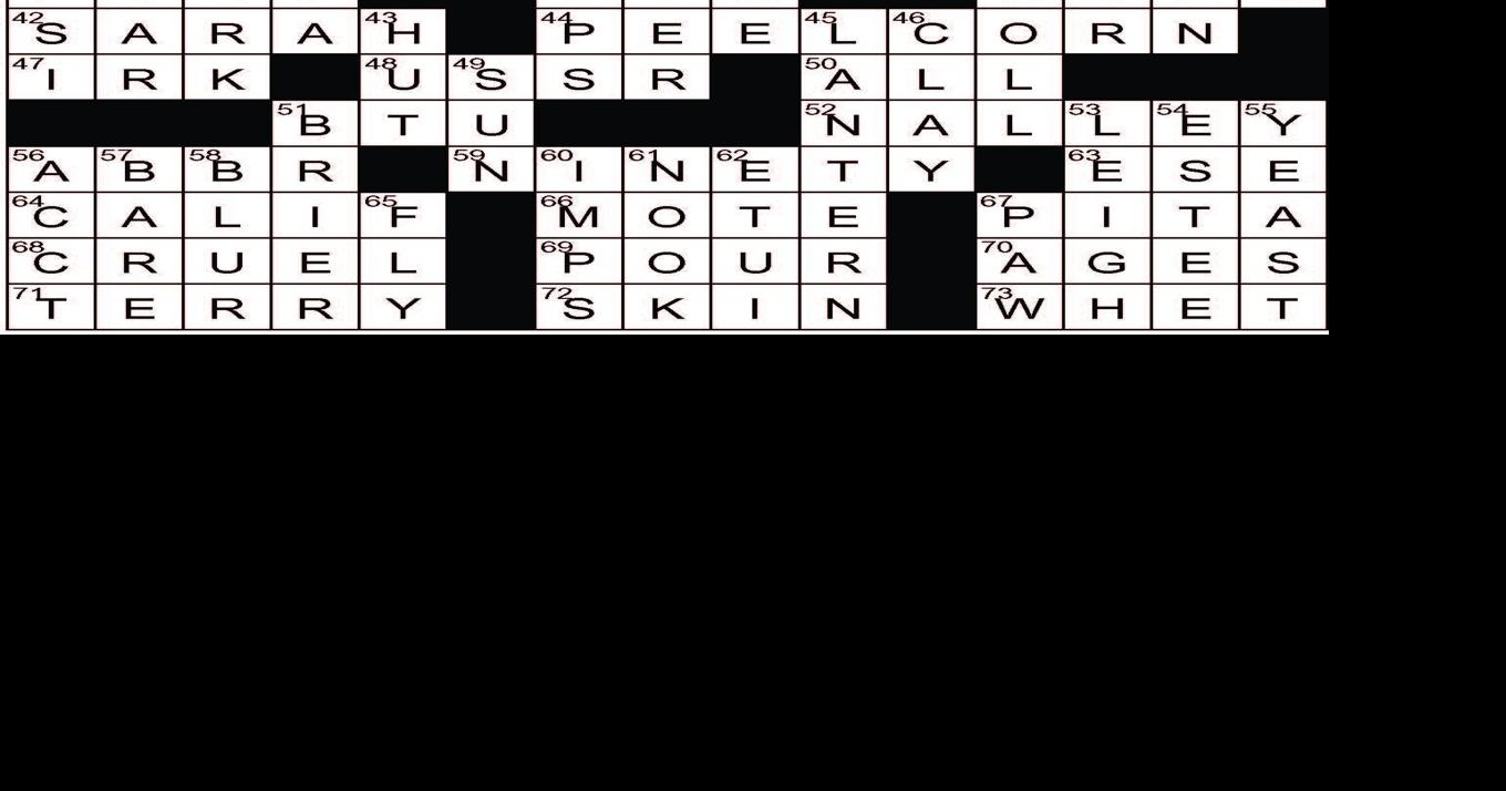 Crossword Answers- October 16 | Puzzle Answers | thedaonline.com