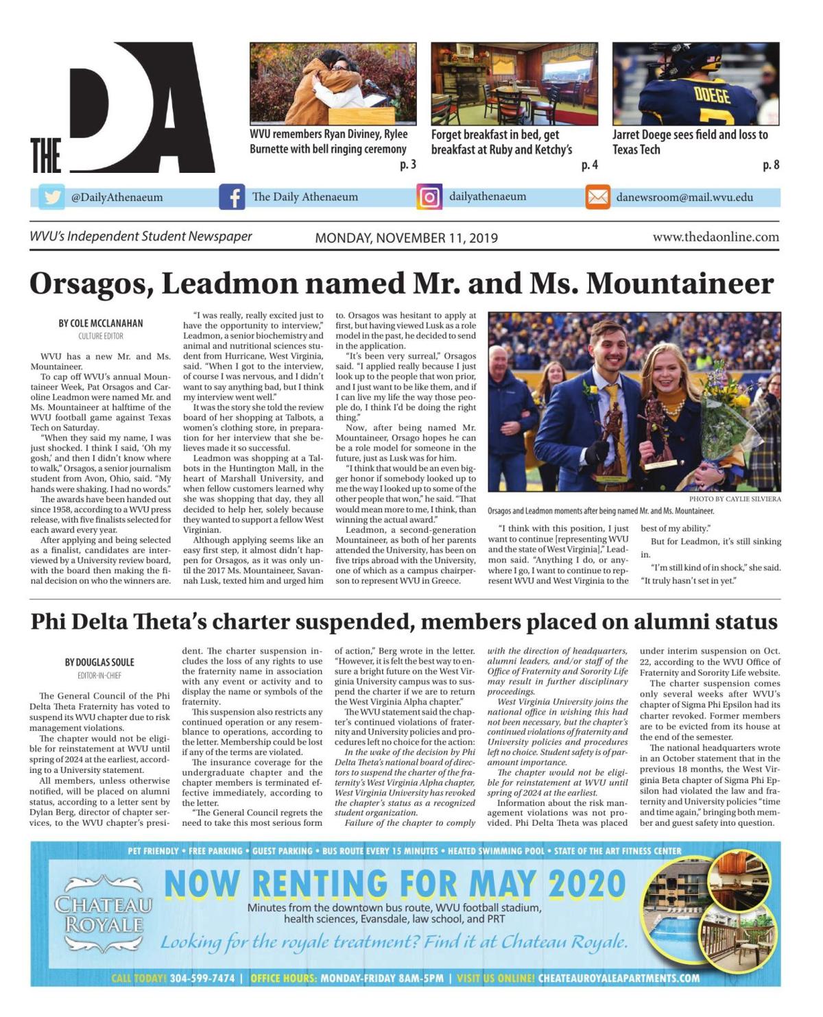 November 11, 2019 | Latest Edition | thedaonline.com