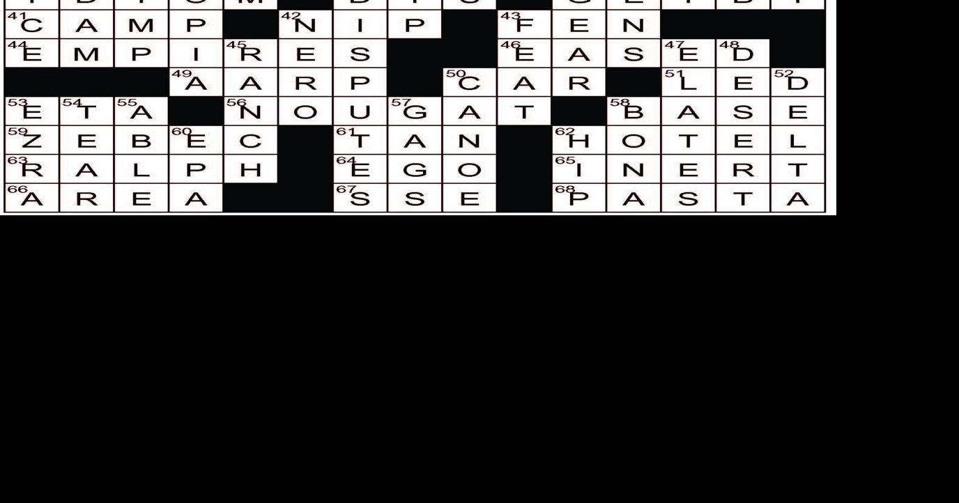 Crossword Answers- September 4 | Puzzle Answers | thedaonline.com