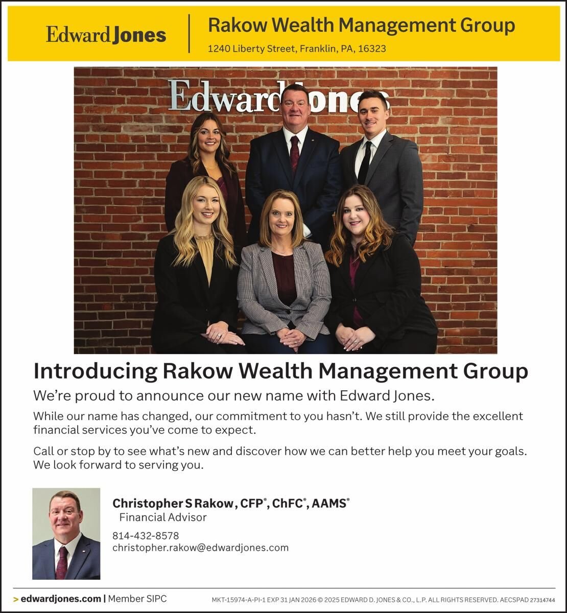 Edward Jones Rakow Wealth Management Group | Display Ads | thederrick.com