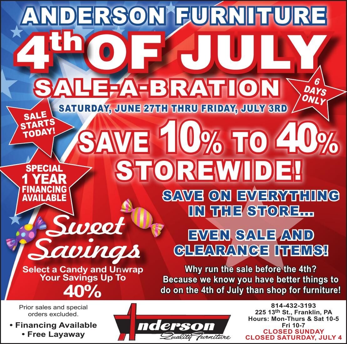 Anderson Furniture | Display Ads | thederrick.com