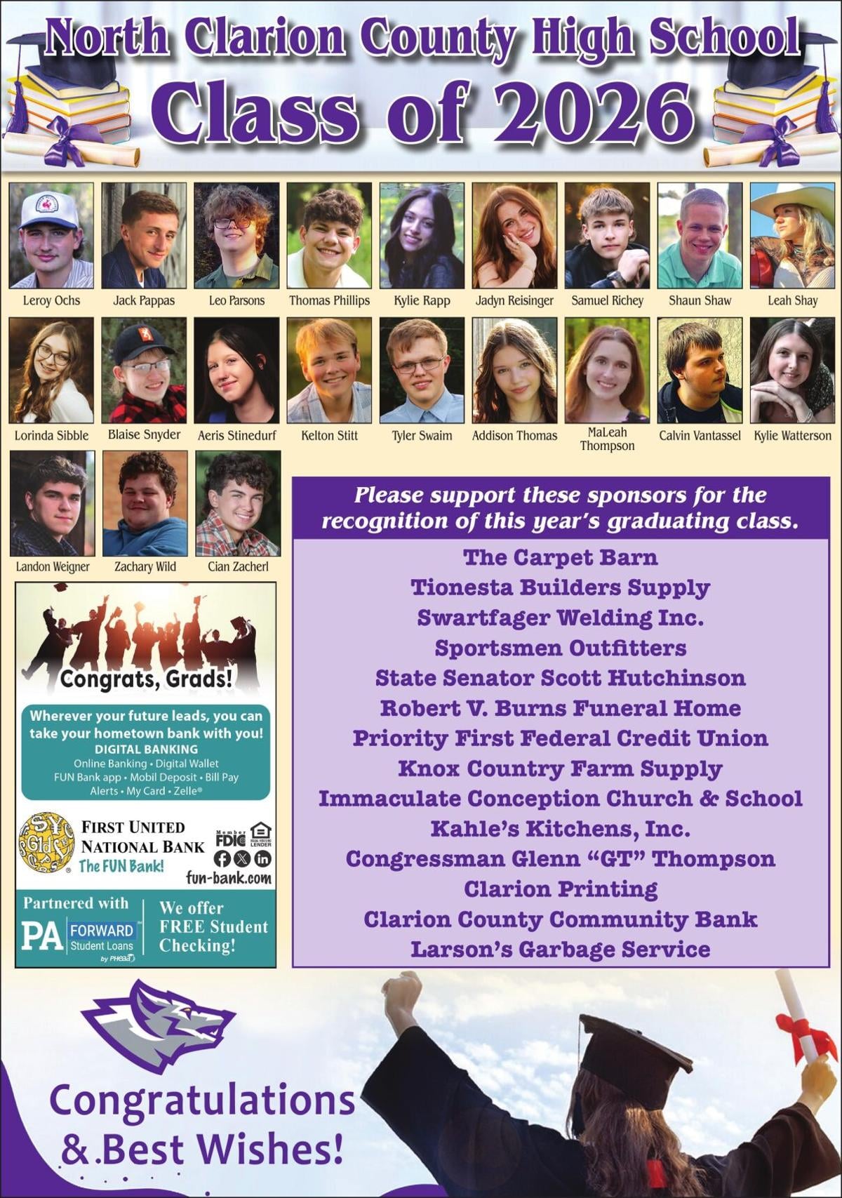 North Clarion County High School Seniors 2026 2 | Display Ads ...