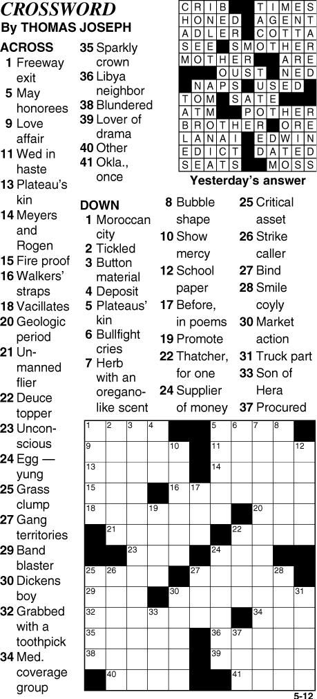 Crossword | Entertainment | thederrick.com