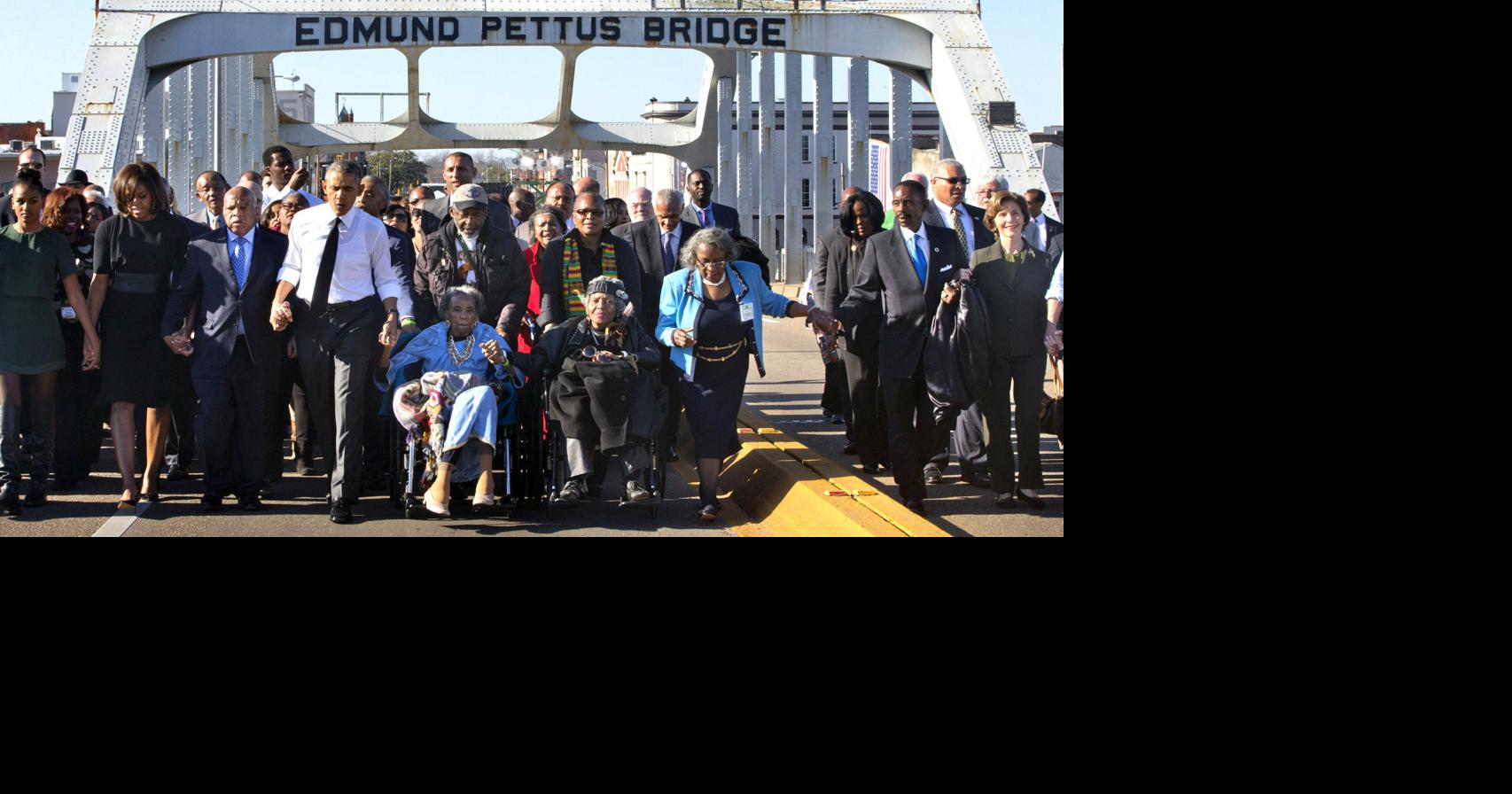 50th anniversary of civil rights' Bloody Sunday; Thousands crowd bridge ...