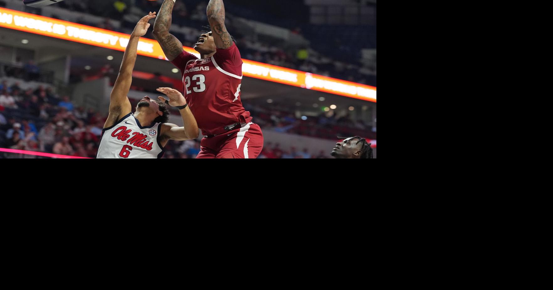 No. 15 Arkansas uses balanced scoring to beat Mississippi 94-87 in SEC ...