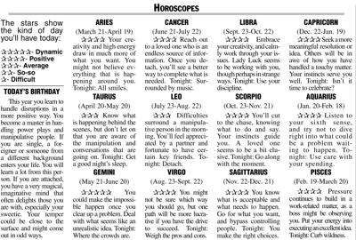 Horoscopes | Opinion | thederrick.com