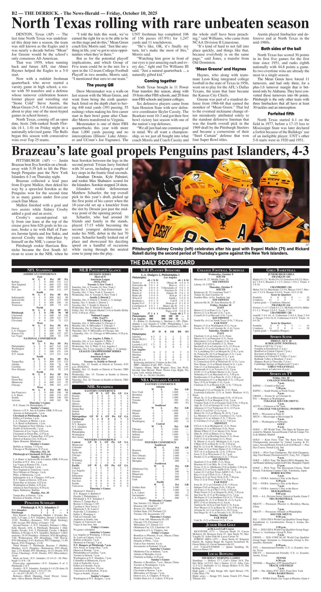 Scoreboard | Local Sports | thederrick.com