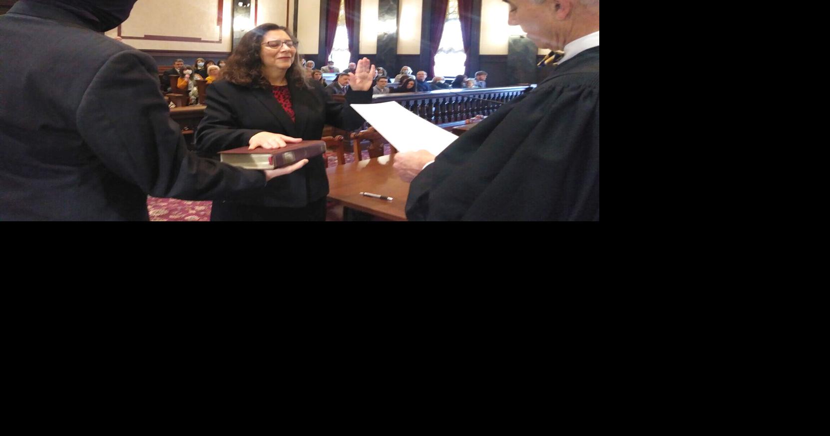 Veon sworn in as Venango County judge | Front Page | thederrick.com