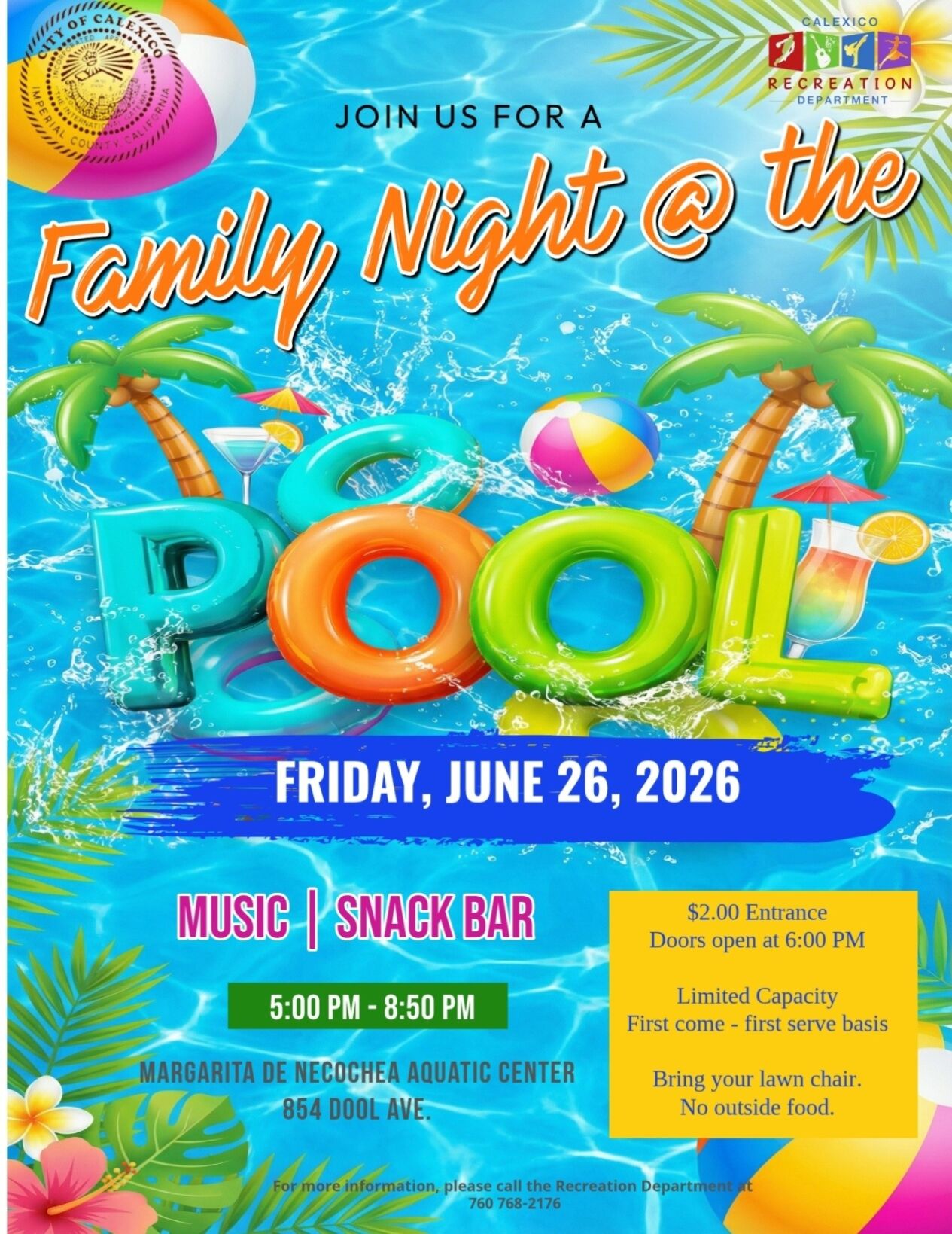 Calexico to host Family Night at the Pool June 26 | Announcements ...