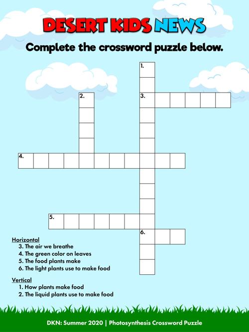 Photosynthesis Crossword Puzzle Desert Kids News Thedesertreview photosynthesis-crossword-puzzle-desert-kids-news-thedesertreview