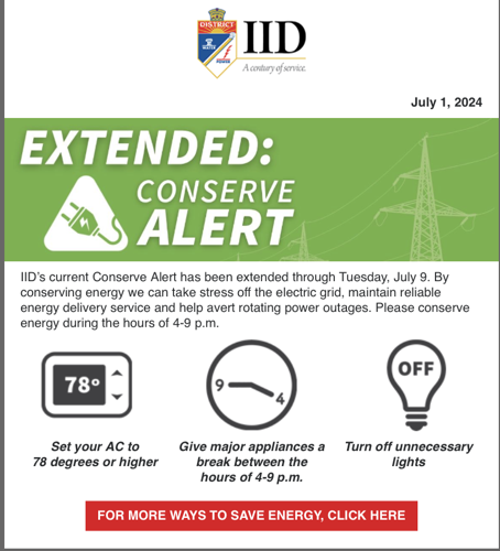 IID has extended its call to conserve energy | News | thedesertreview.com