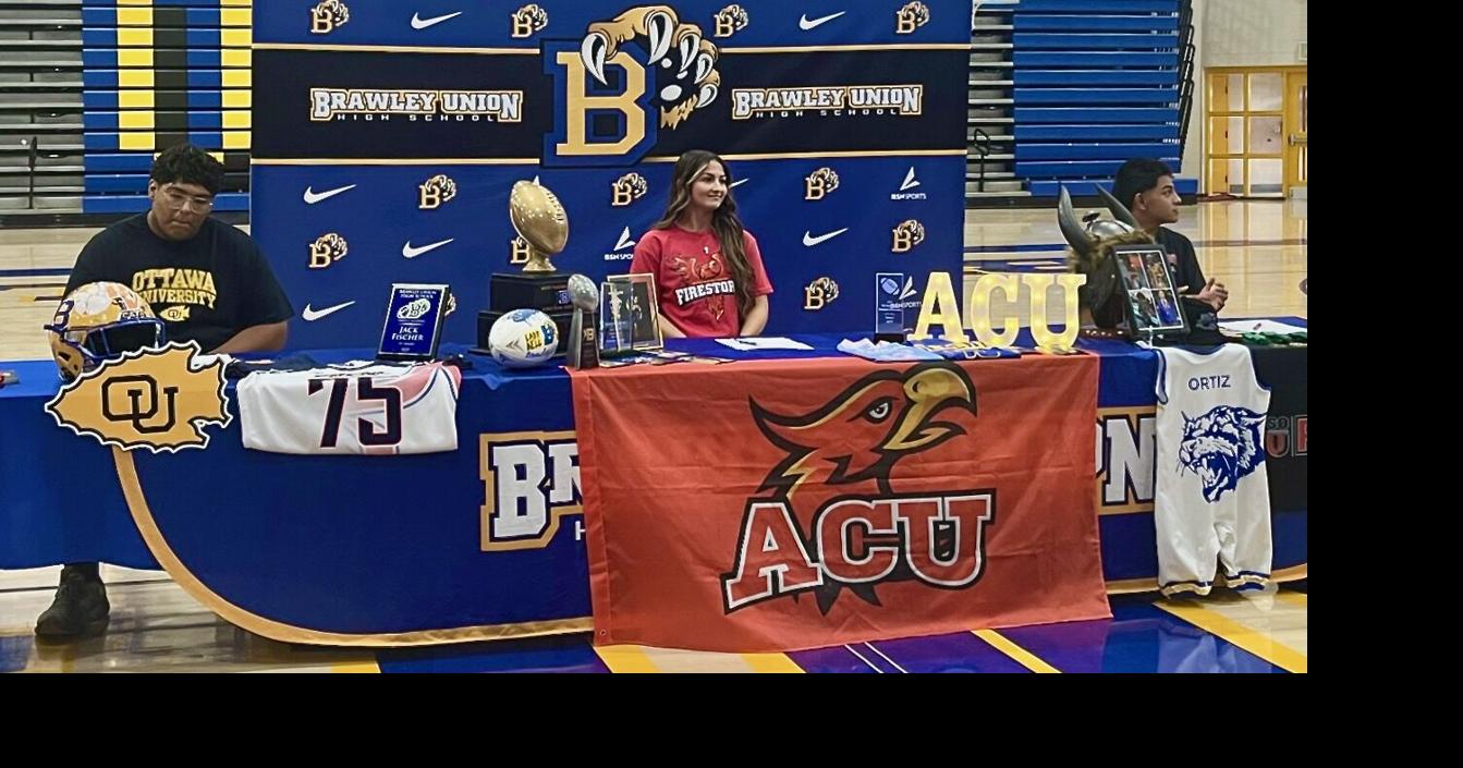 Brawley Union High School celebrates three college athletic commitments ...