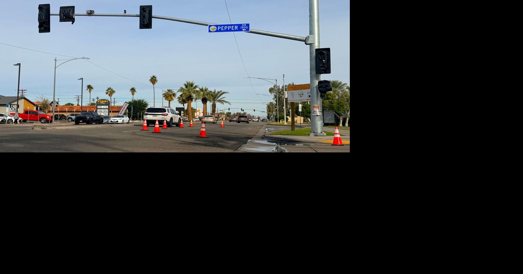 New traffic signal installed at Imperial Avenue and Pepper Drive ...