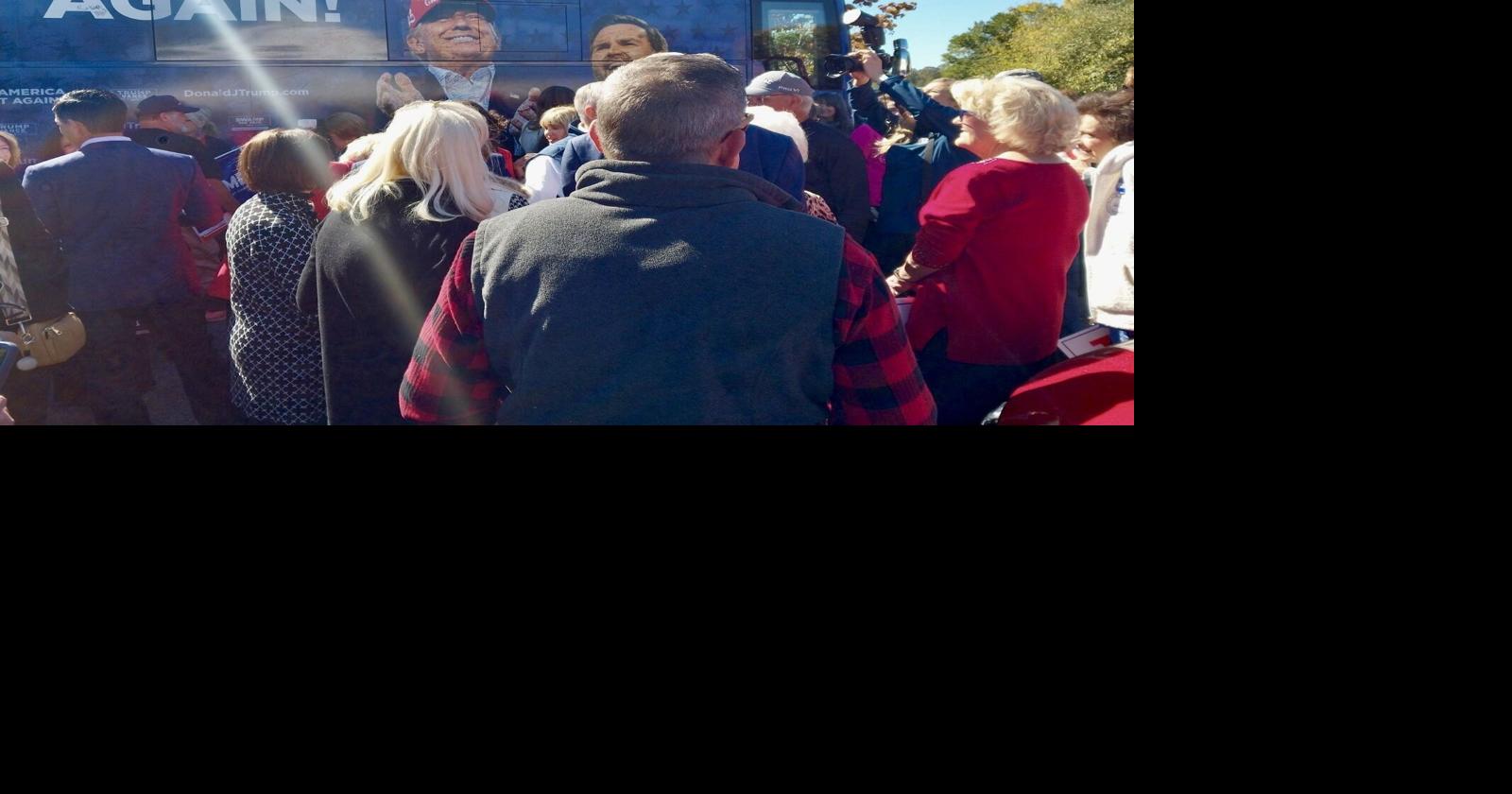 Trump campaign bus comes to Rutherfordton; Supporters enthusiastic ...