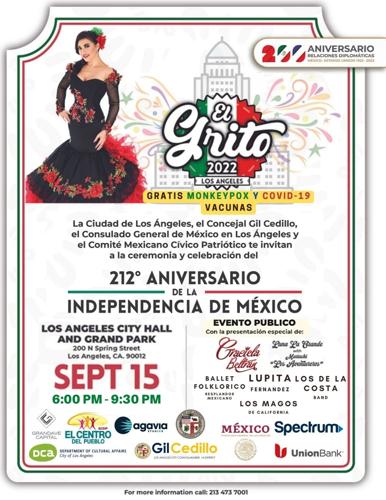 El Grito 2022 Los Angeles: Celebrate Mexican Independence Day at L.A ...