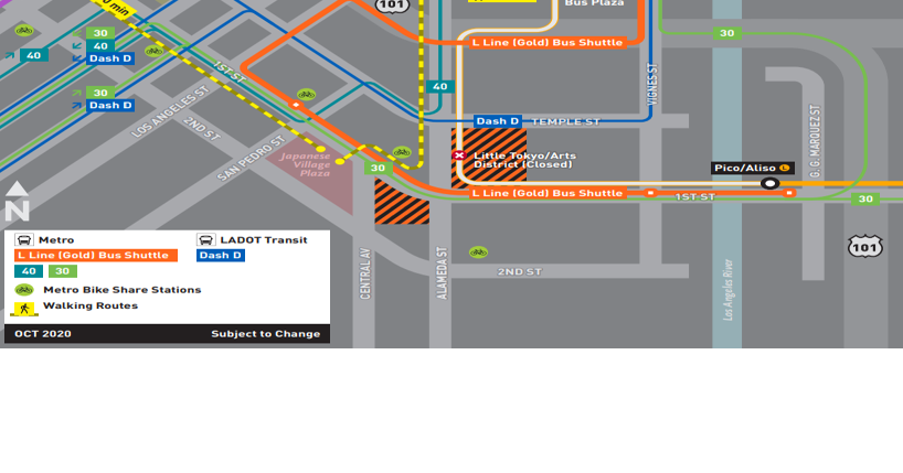 Buses to replace Metro Gold line between Union and Pico-Aliso stations ...