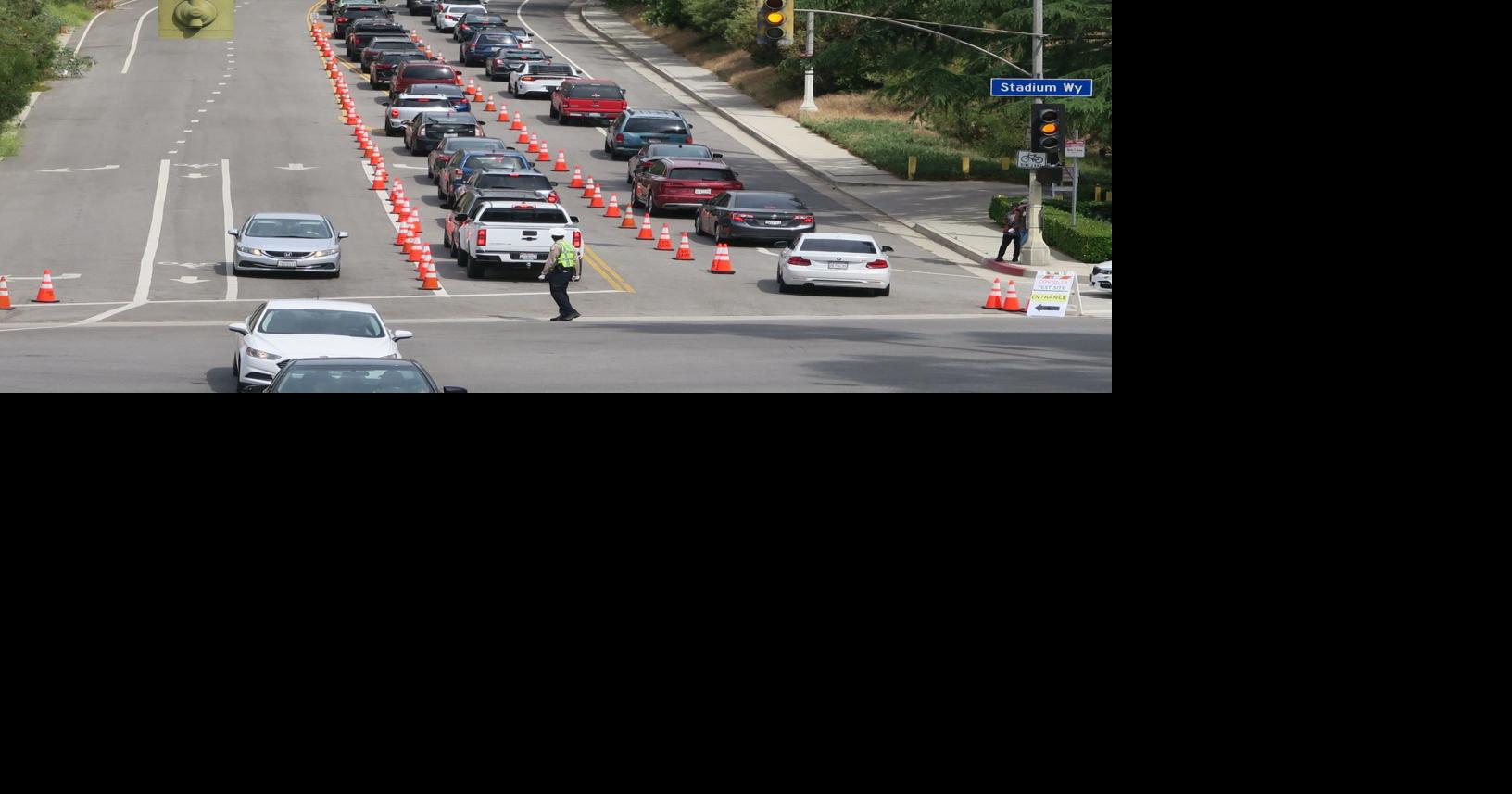 COVID-19 traffic jam at Dodger Stadium | Live News Blog ...