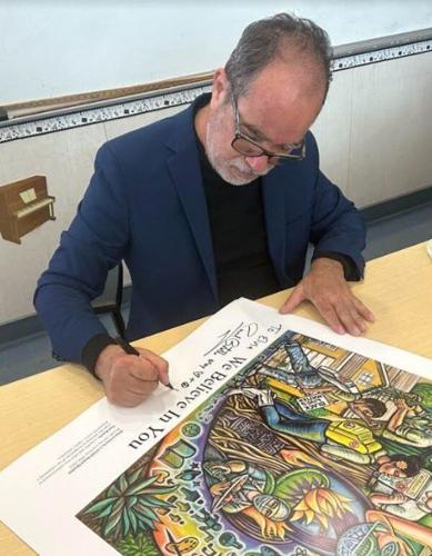 East L.A. artist turns high school gym into his canvas | East LA News ...