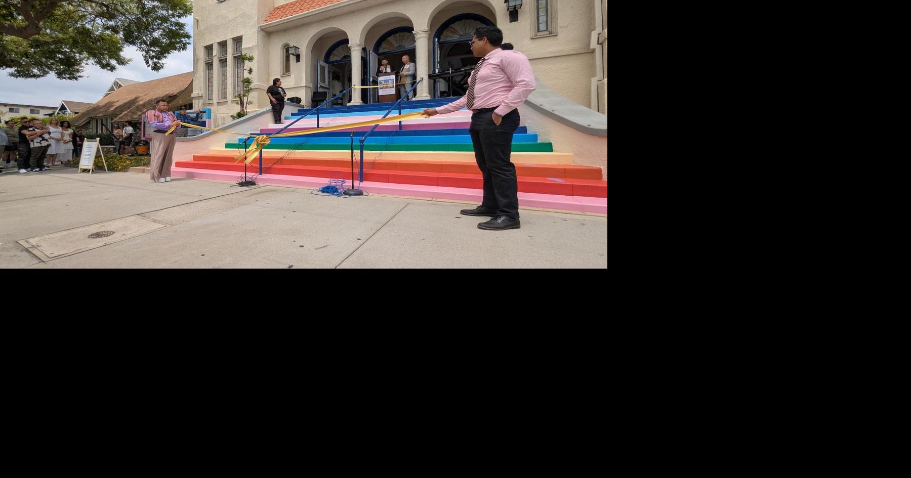 Ribbon cutting for rainbow steps at Founders Metropolitan Community ...