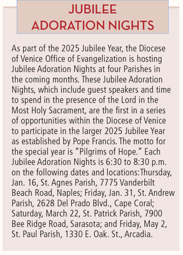Jubilee year events open with Adoration | Venice | thefloridacatholic.org