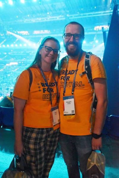 Newlyweds volunteer at National Eucharistic Congress as 'co-workers in ...