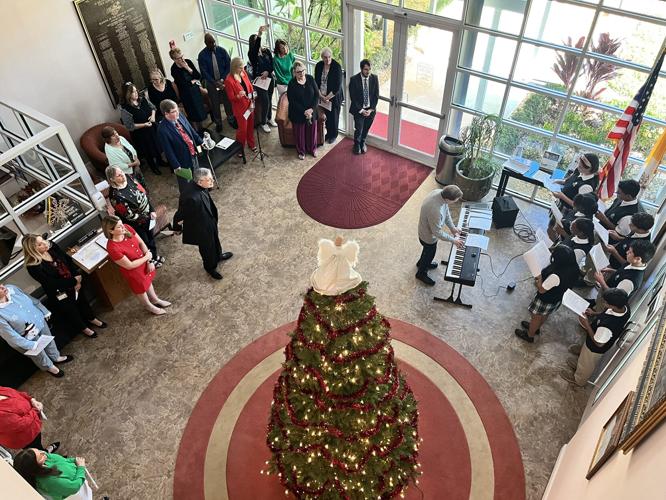 Christmas tree blessing | Palm Beach | thefloridacatholic.org