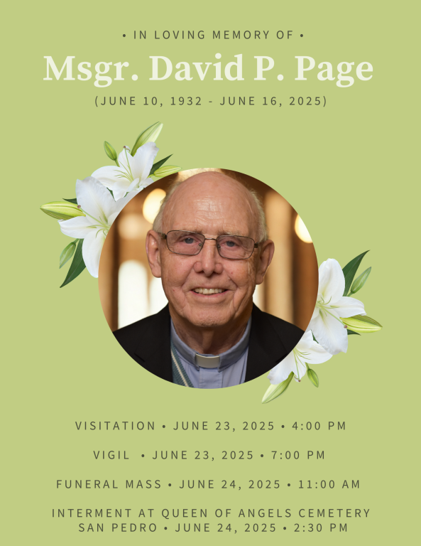 OBITUARY: Msgr. David Page, 93 | Obituaries | thefloridacatholic.org