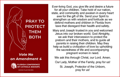 4 good reasons to VOTE no on 4 | Venice | thefloridacatholic.org