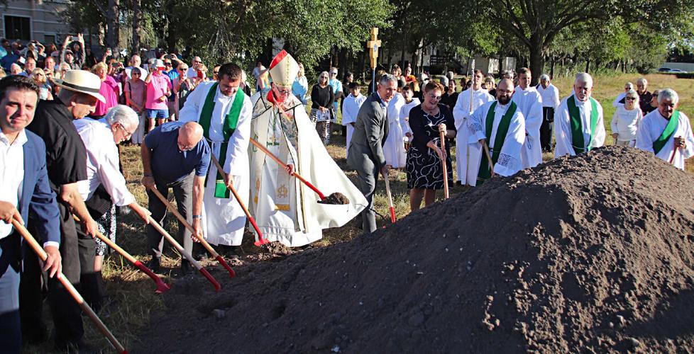 Bishop Dewane breaks ground for a Parish Activity Center | Venice ...