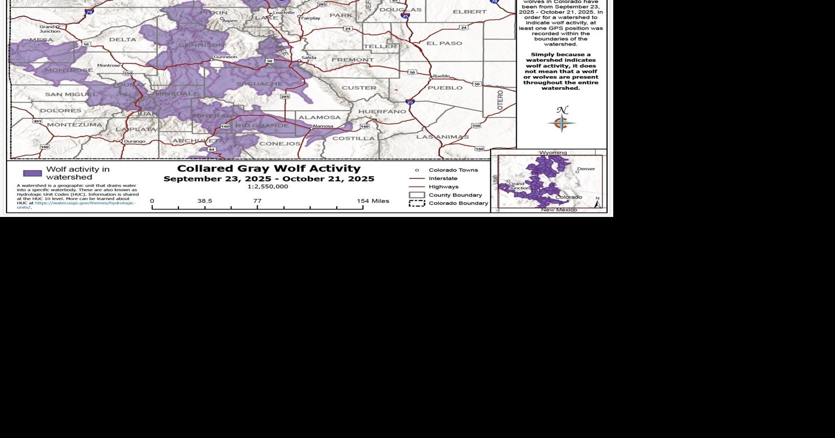 Colorado wolf activity map for October 2025 released | Local News ...