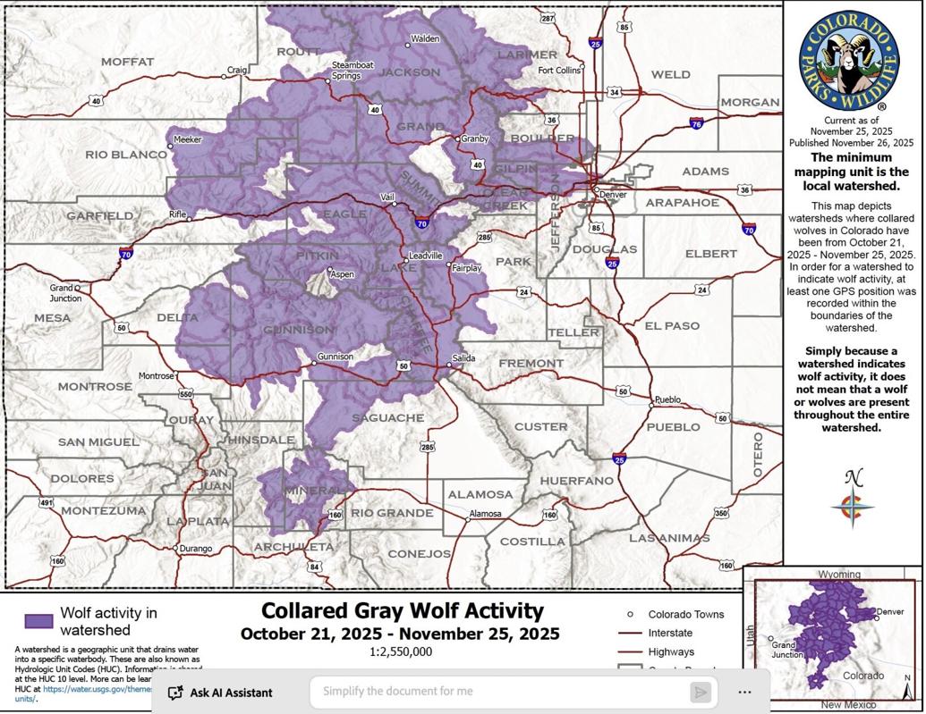 Colorado wolves explore Front Range, map reveals | Local News ...