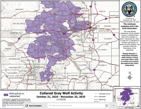 Colorado wolves explore Front Range, map reveals | Local News ...