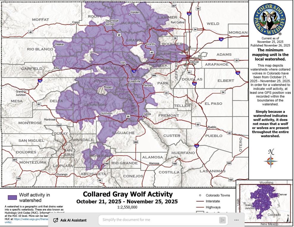 Colorado wolves explore Front Range, map reveals | Local News ...